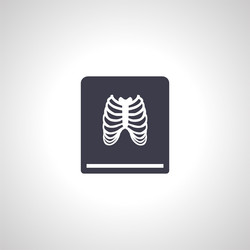 Rontgen x-ray icon broken ribs Royalty Free Vector Image