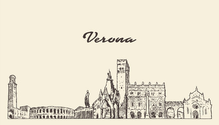 Italy verona arena travel landmark Royalty Free Vector Image