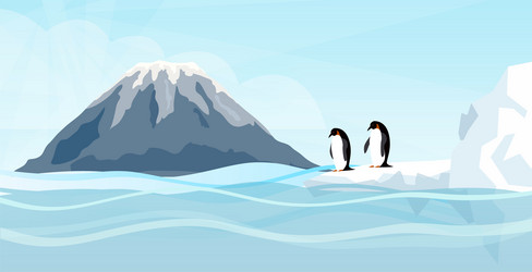 Antarctic landscape cartoon Royalty Free Vector Image