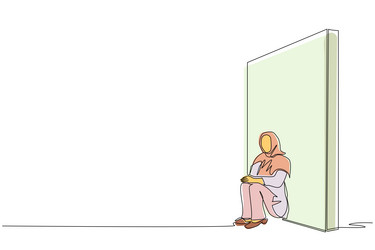 Single continuous line drawing depressed Vector Image