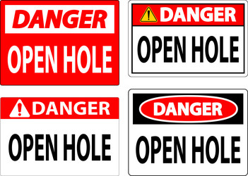 Danger sign open holes Royalty Free Vector Image