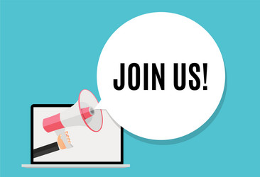 Join us concept important announcement Royalty Free Vector