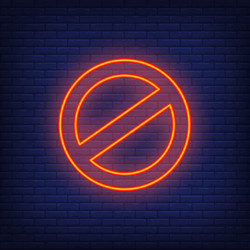 No entry neon sign Royalty Free Vector Image - VectorStock