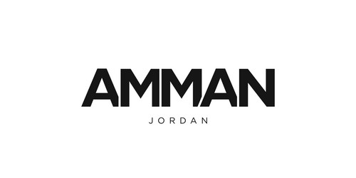 Amman in the jordan emblem design features Vector Image