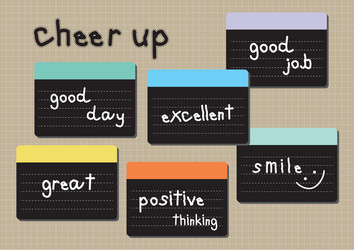 Cheer up wording post it white Royalty Free Vector Image