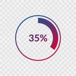 35 percent pie chart isolated on transparent Vector Image