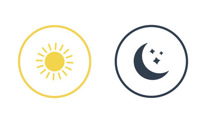 Am and pm symbol icon sun moon Royalty Free Vector Image