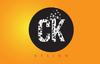 Ck c k letter modern logo design with yellow Vector Image