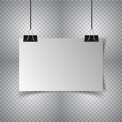 Poster hanging on transparent background Vector Image