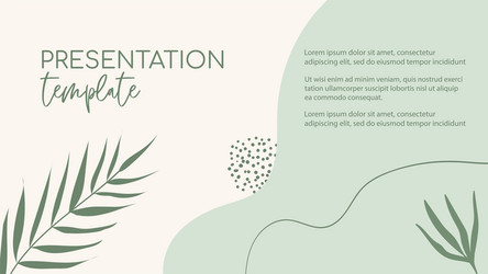 Organic presentation template natural Royalty Free Vector