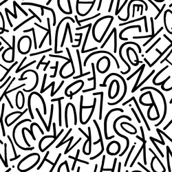 Hand drawn alphabet letter seamless pattern Vector Image
