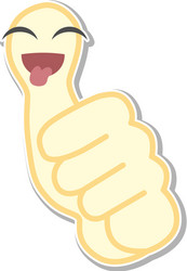 Thumb emoticon stickers Royalty Free Vector Image