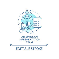 Team members blue gradient concept icon Royalty Free Vector