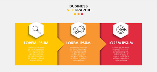 Business infographics presentations with 3 steps Vector Image