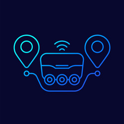 Autonomous delivery robot line icon Royalty Free Vector