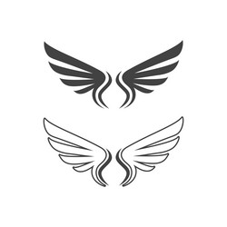 Black silhouettes eagle wings success wing logo Vector Image