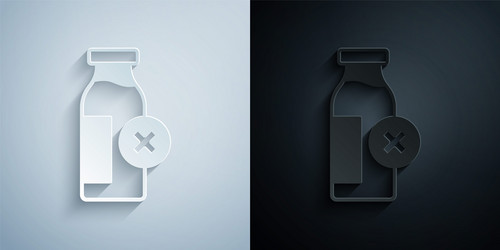 Paper cut lactose intolerance icon isolated Vector Image