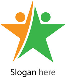 Teamwork star educational logo Royalty Free Vector Image