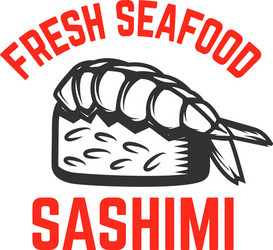 Sushi shop emblem template design element Vector Image