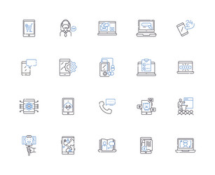 User outline icons collection profiles Royalty Free Vector