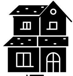 Corporate architecture icon black sign Royalty Free Vector