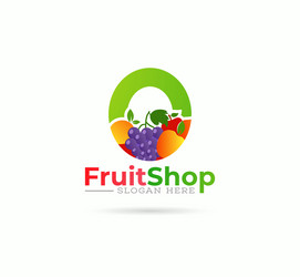 Fruits shop logo design Royalty Free Vector Image