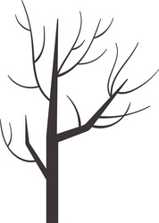 Tree trunk silhouette Royalty Free Vector Image
