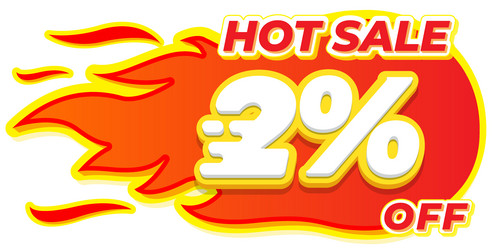 2 off sale banner flash big super promotion Vector Image