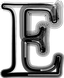 Freehand typography letter e Royalty Free Vector Image