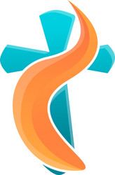 Green gradient cross icon cartoon style Royalty Free Vector