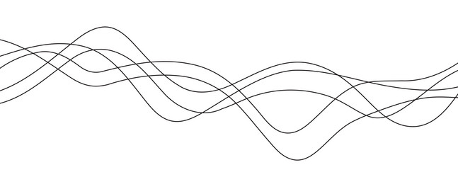 Lines curve waves as sound wavy pattern energy Vector Image