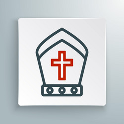Filled outline pope icon isolated on white Vector Image