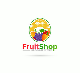 Fruits store logo design Royalty Free Vector Image