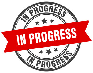 In progress stamp label Royalty Free Vector Image