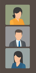 Portrait of three people Royalty Free Vector Image