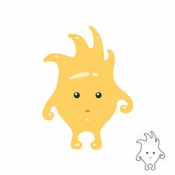 Cute cartoon monster yellow spotted beast Vector Image
