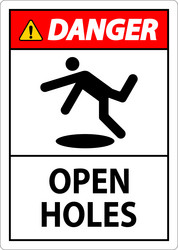 Danger sign open holes Royalty Free Vector Image