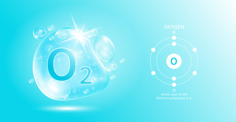 Oxygen o2 molecule models blue natural gas Vector Image