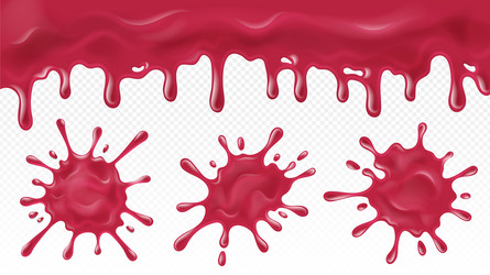 Raspberries in splashing red juice Royalty Free Vector Image