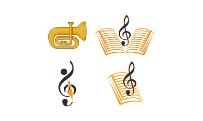 Music education logo design template Royalty Free Vector