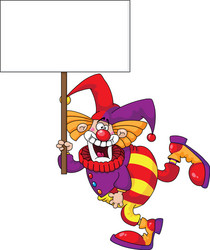 Funny waiter holding a blank sign Royalty Free Vector Image