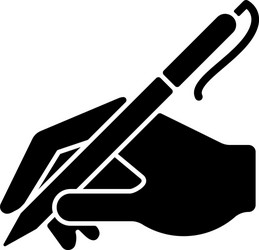 Writing hand glyph icon Royalty Free Vector Image