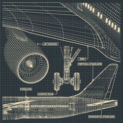 Civil isometric aircraft in outline style Vector Image