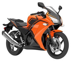 Orange color motorcycles template Royalty Free Vector Image