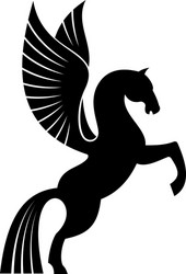 Angry pegasus flying horse majestic Royalty Free Vector