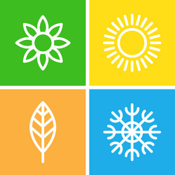 Set of seasons icons winter spring summer autumn Vector Image