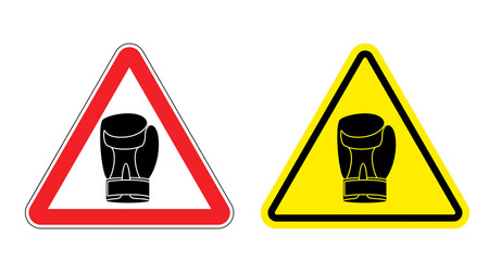 Warning sign boxung symbol hazard attention Vector Image