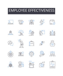 Work effectiveness line icons collection team Vector Image