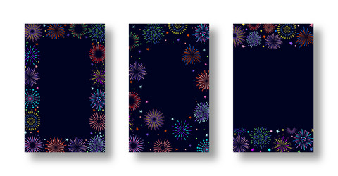 Firework frame border carnival sun rays salute Vector Image