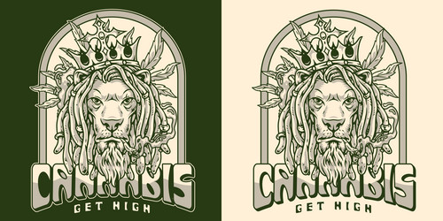 Cannabis Lion Vector Images (94)